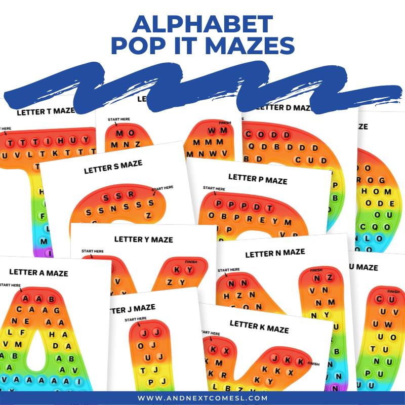 Alphabet Pop it Mazes – And Next Comes L