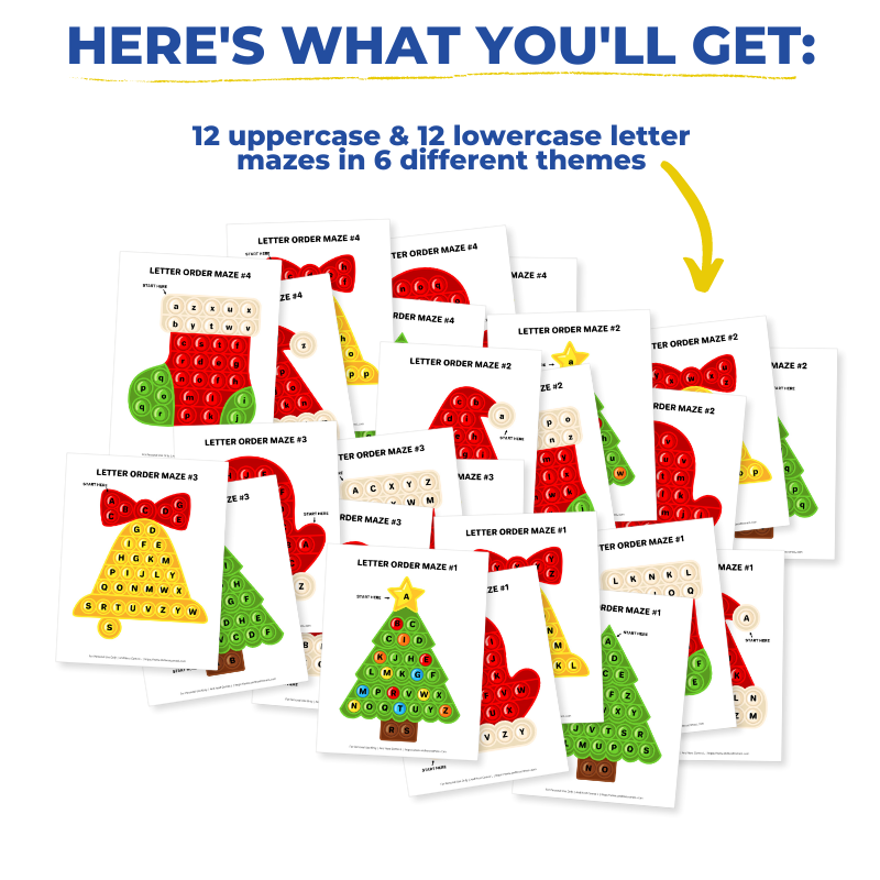 Christmas Pop it Letter Order Mazes – And Next Comes L