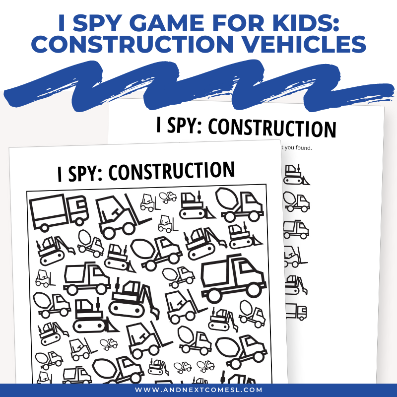 Construction Vehicle Icons I Spy Game – And Next Comes L