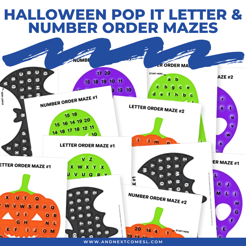 Halloween Pop it Mazes – And Next Comes L