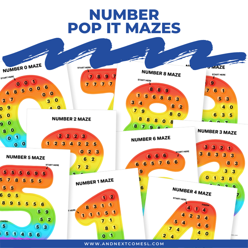 Number Pop it Mazes – And Next Comes L