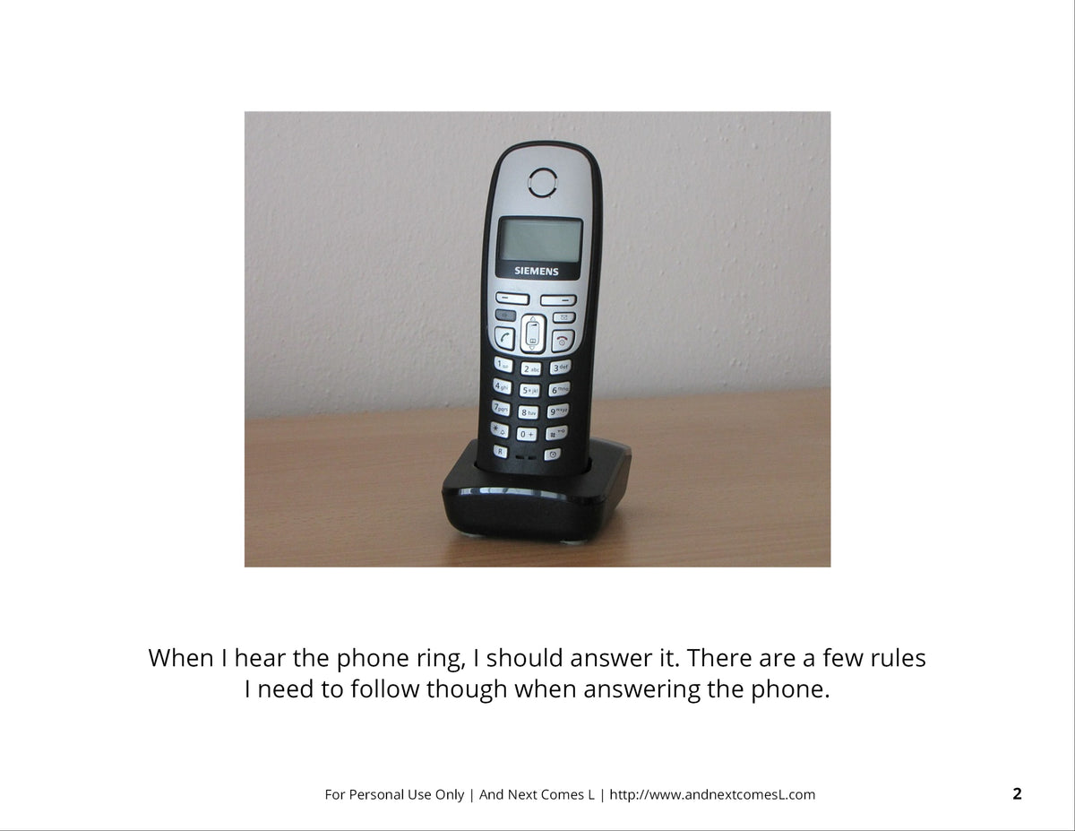 Answering the Phone Social Story – And Next Comes L