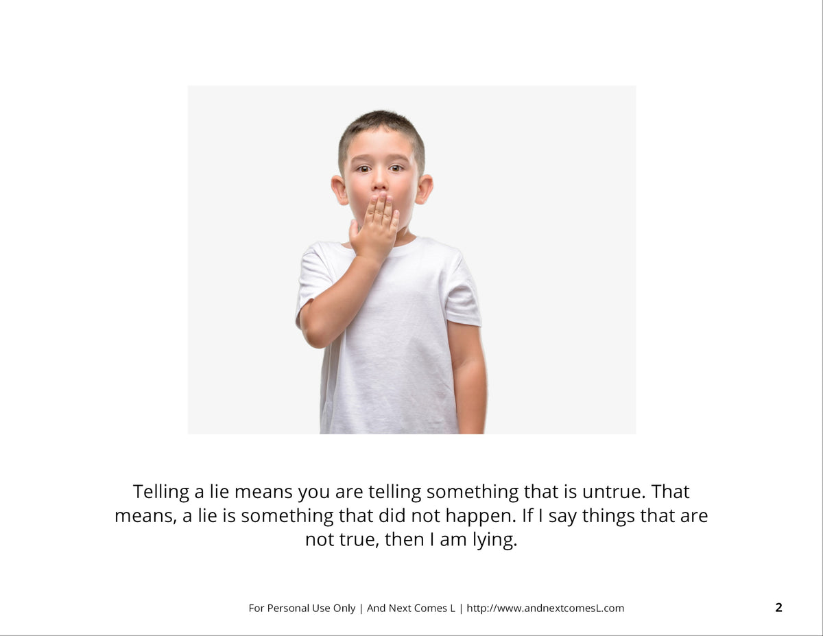 Lying Social Story – And Next Comes L