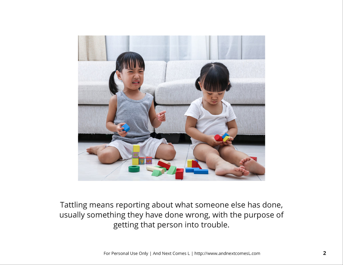 Tattling vs. Telling Social Story – And Next Comes L