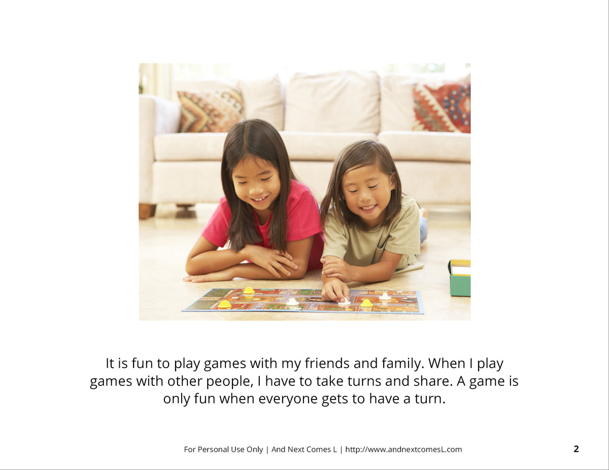 Taking Turns Social Story – And Next Comes L