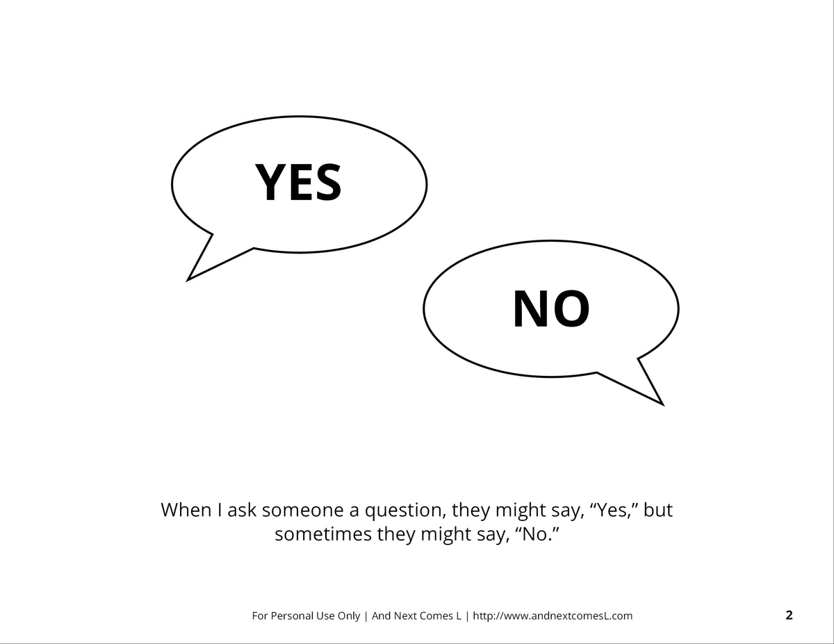 Accepting No Social Story – And Next Comes L