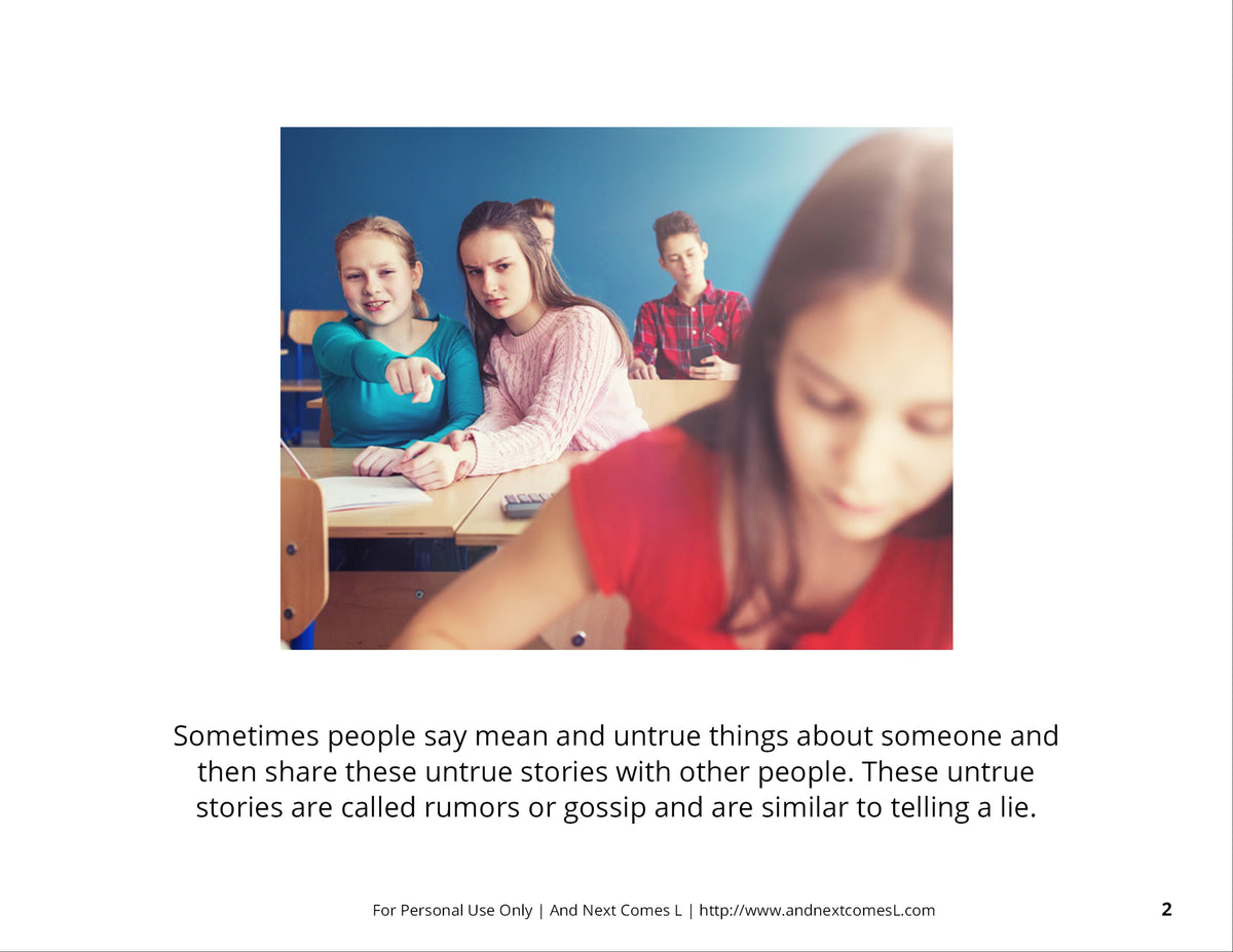 Rumors & Gossip Social Story – And Next Comes L