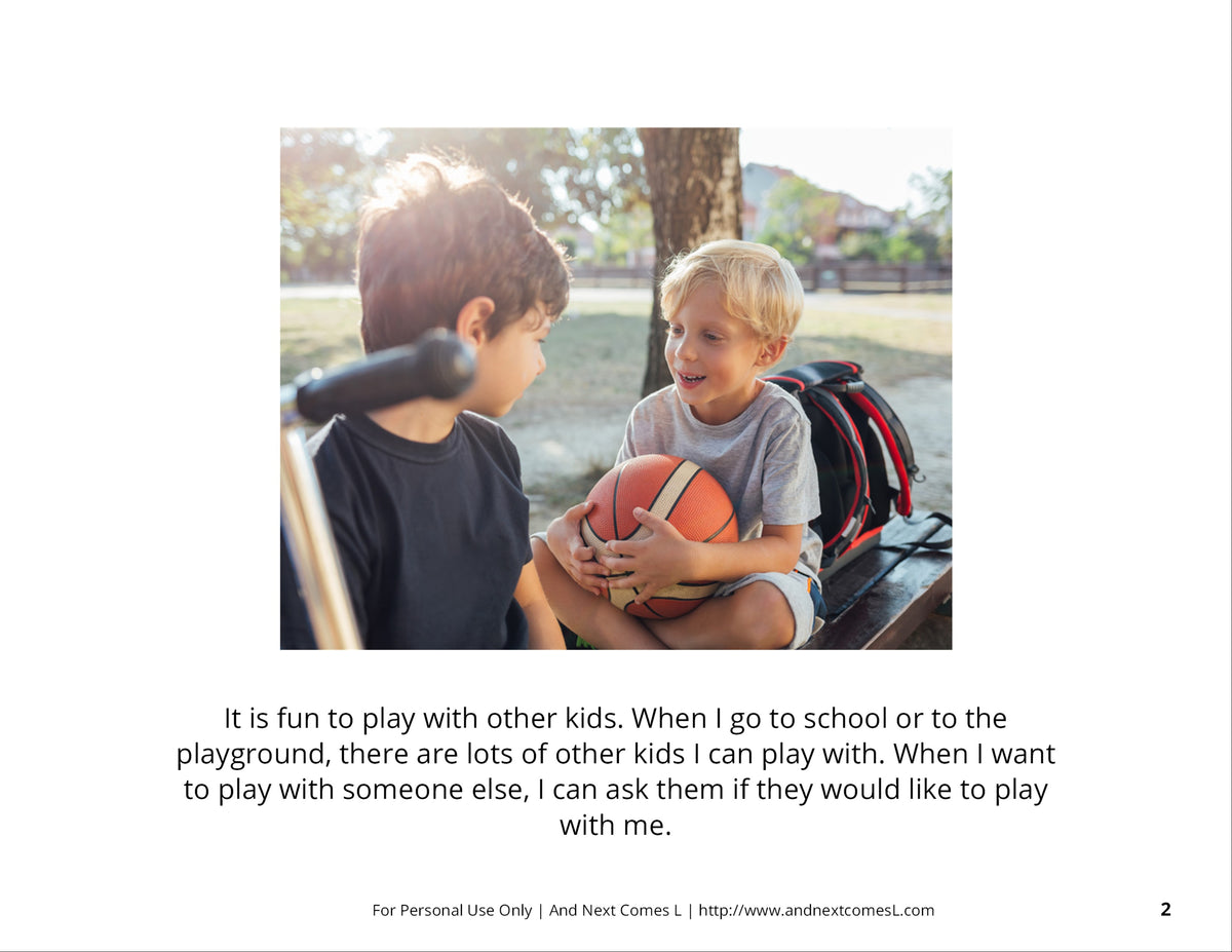 Asking a Friend to Play Social Story – And Next Comes L