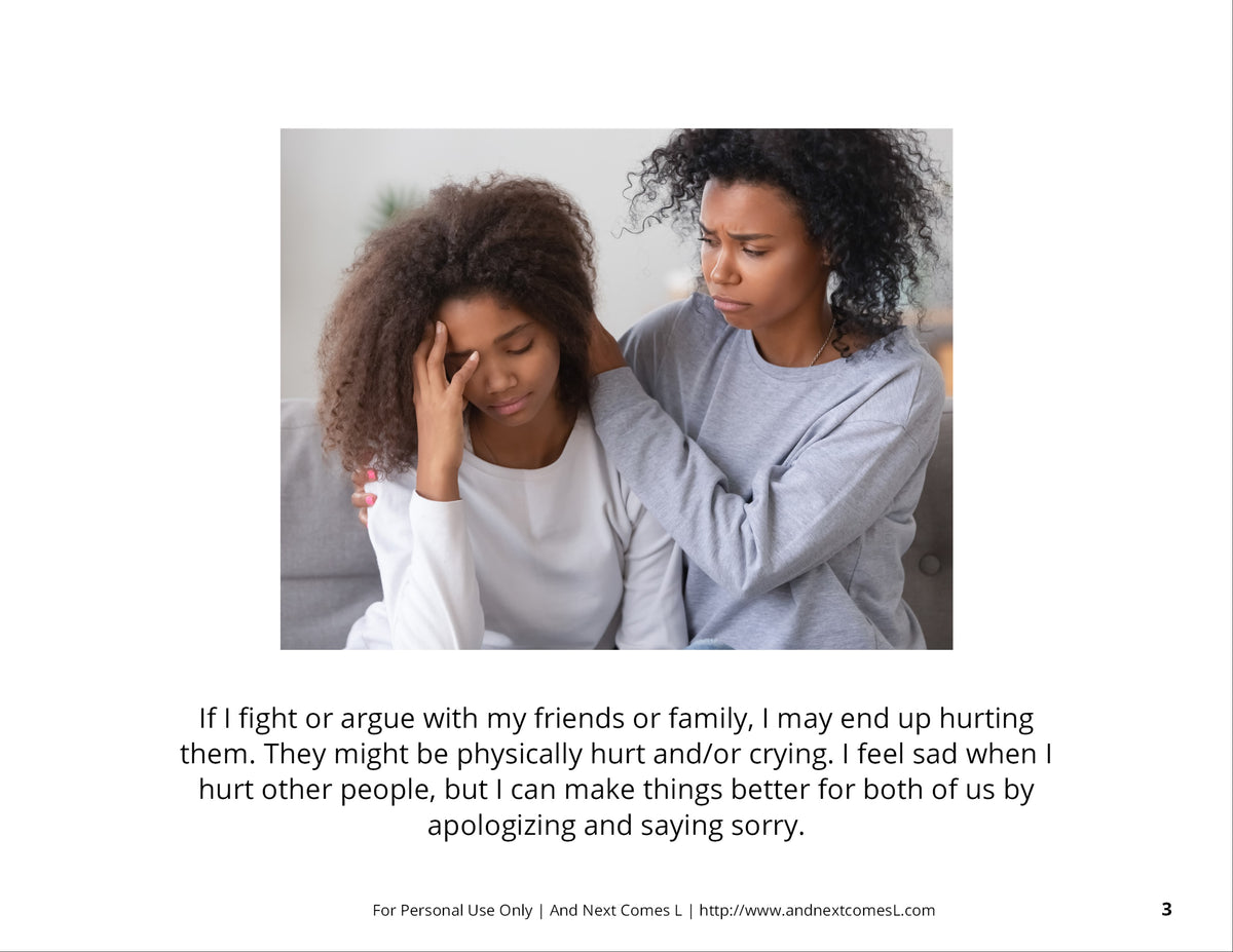 Saying Sorry/Apologizing Social Story – And Next Comes L