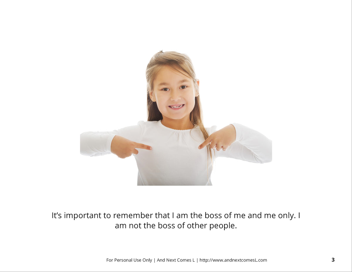 Being Bossy Social Story – And Next Comes L