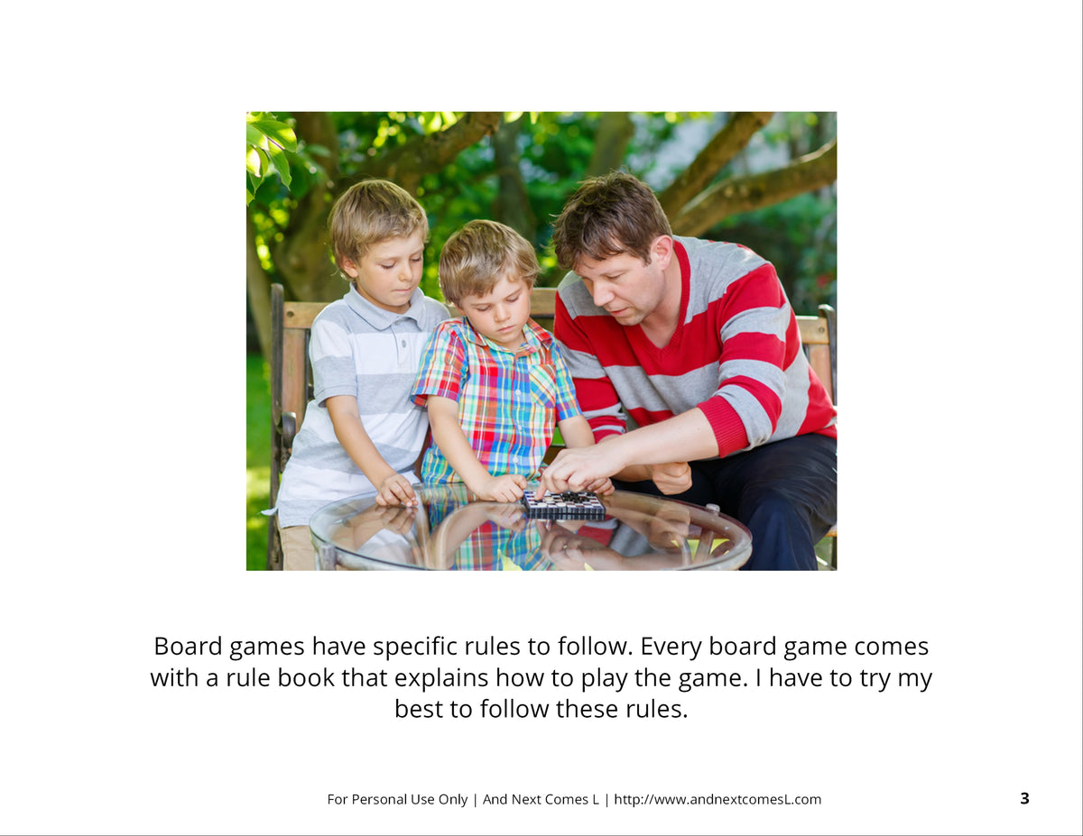 Playing Board Games Social Story – And Next Comes L