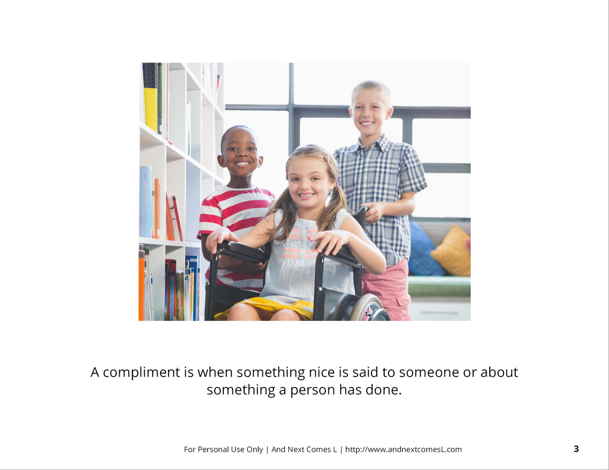 Compliments Social Story – And Next Comes L