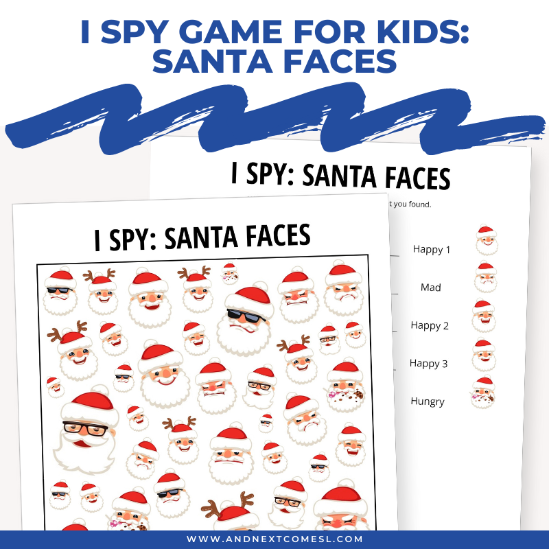 Santa Faces I Spy Game – And Next Comes L