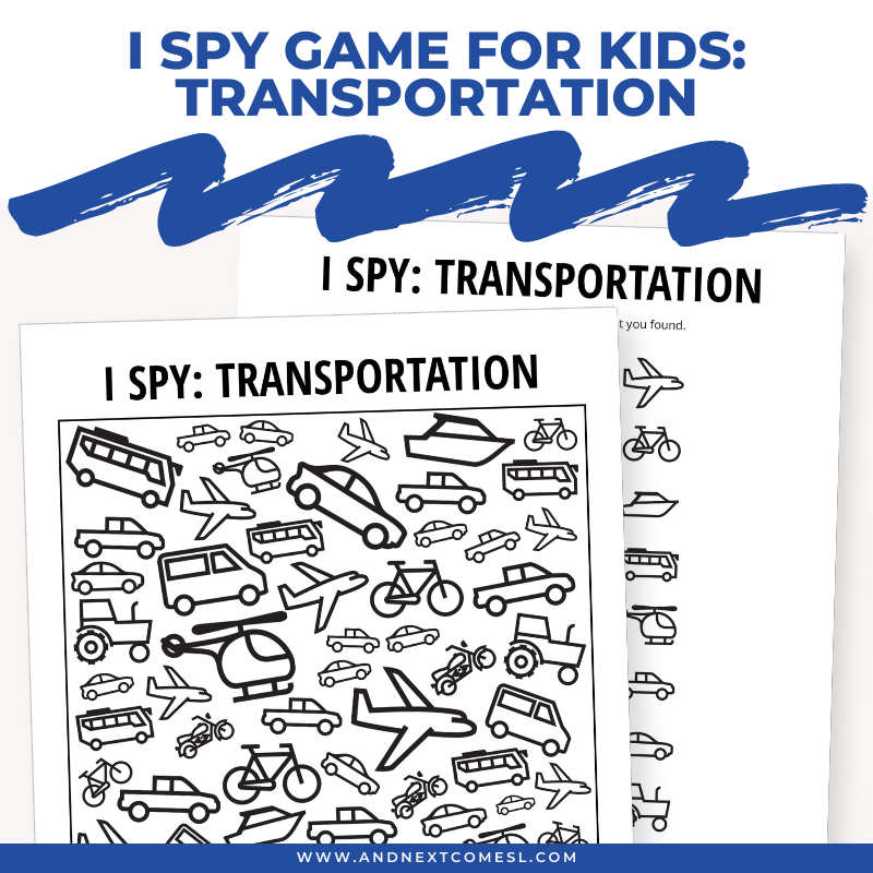 Transportation Icons I Spy Game – And Next Comes L