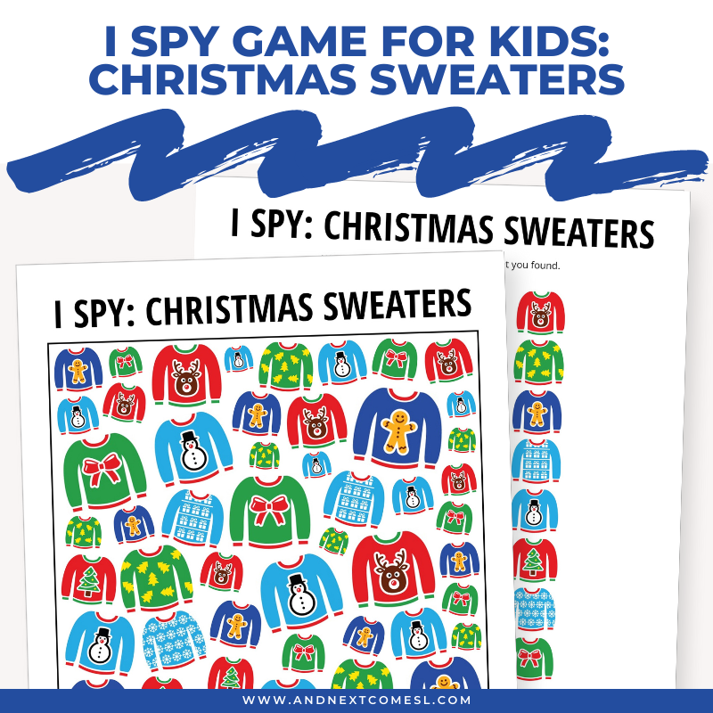 Christmas Sweaters I Spy Game – And Next Comes L