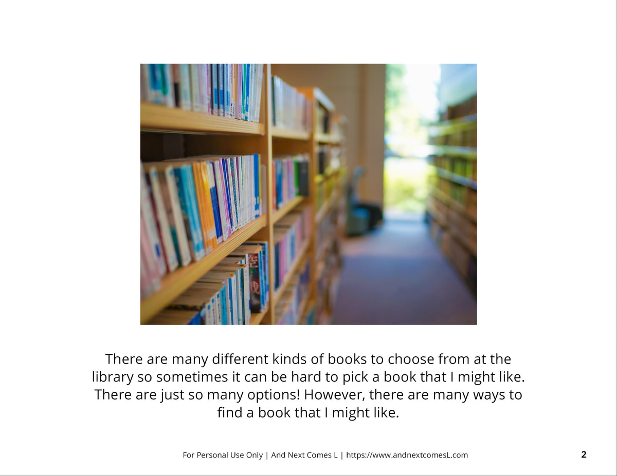 Choosing Books from the Library Social Story – And Next Comes L
