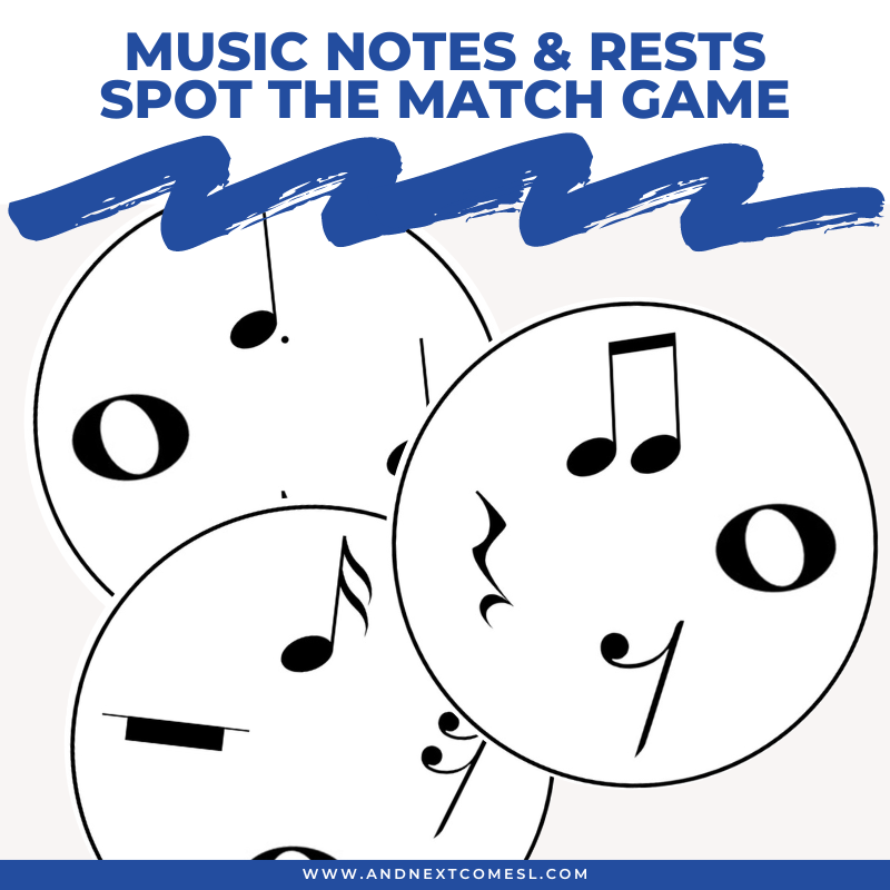 Music Notes & Rests Spot the Match Game – And Next Comes L