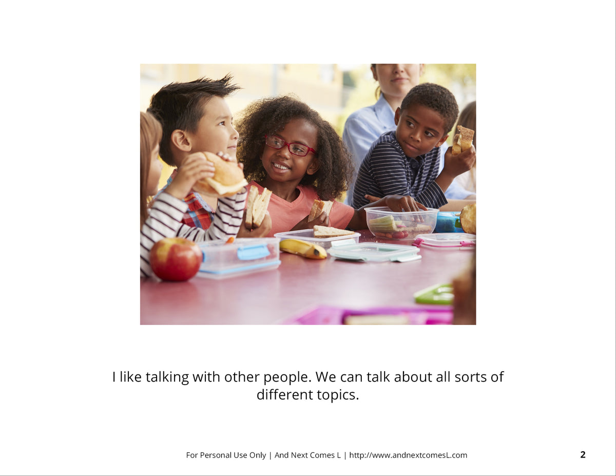 Staying on Topic Social Story – And Next Comes L