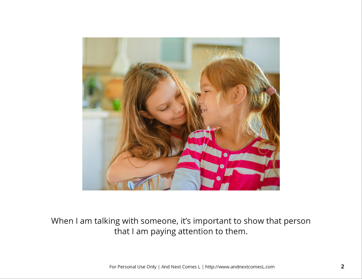 Making Eye Contact Social Story – And Next Comes L