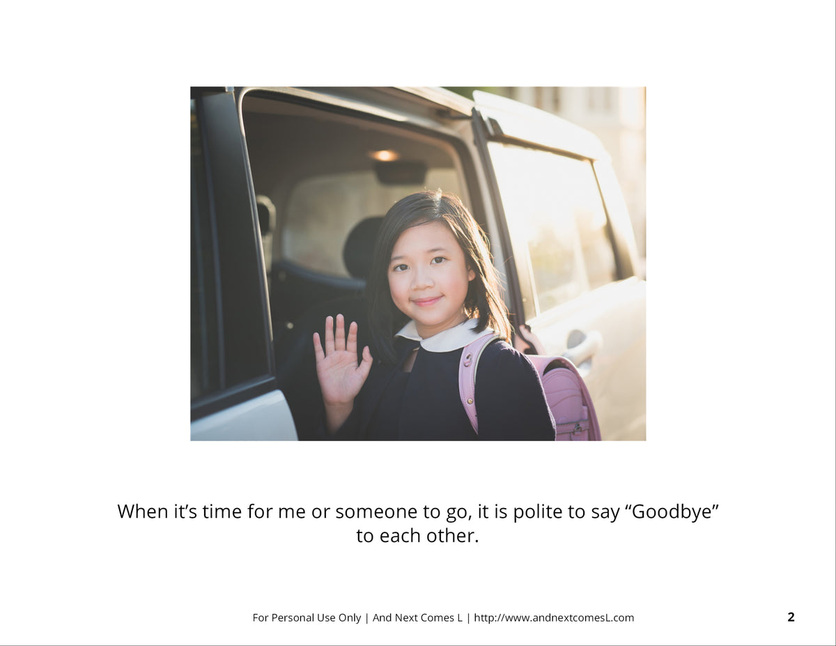 Saying Goodbye Social Story – And Next Comes L