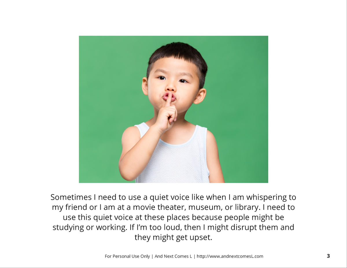 Voice Volume Social Story – And Next Comes L